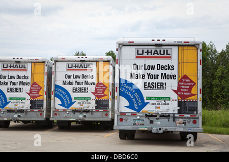 U-Haul trucks are lineup in a parking lot in Maine Stock Photo - Alamy