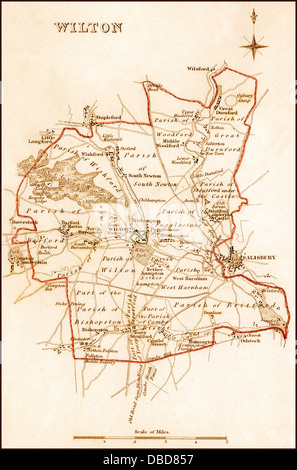 1832 Victorian Map of Salisbury Stock Photo - Alamy