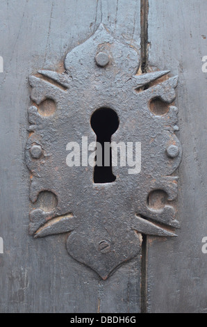Old Metal Gothic Keyhole on wood Stock Photo - Alamy