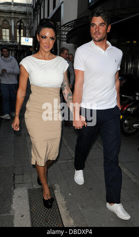Jodie Marsh and boyfriend Damion Merry arriving at Embassy Club London ...