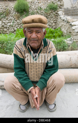 Man wearing traditional Hunza Valley hat, Ganish Village, near ...