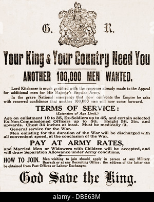 WW1 Recruitment Poster Lord Kitchener Stock Photo - Alamy