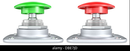 YES and NO push buttons, 3D rendering isolated on white background ...