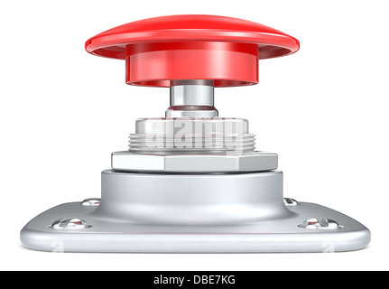 Emergency stop button side view isolated on studio background Stock ...