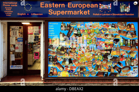 Eastern European Supermarket, Kings Lynn, Norfolk, England UK, to serve ...