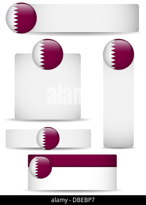 Vector - Qatar Country Set of Banners Stock Photo - Alamy