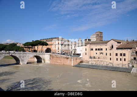 View of the Tiber looking towards Vatican City. The Tiber in Rome ...