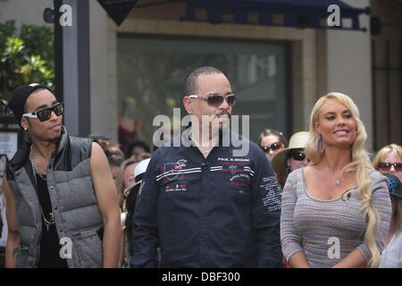 Rapper Ice-T, his son Ice Jr and wife Coco Austin filming for the ...