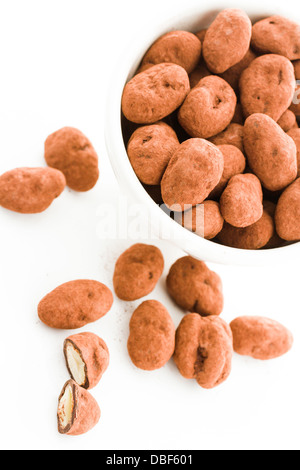 Chocolate covered almonds rolled in cocoa powder Stock Photo - Alamy