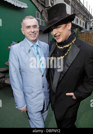 Holly Johnson and Boy George, at Boy George's 50th Birthday celebration ...