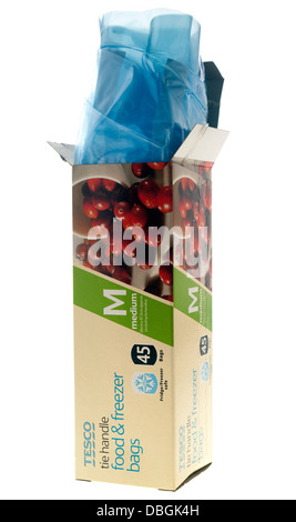Roll of blue freezer bags Stock Photo - Alamy