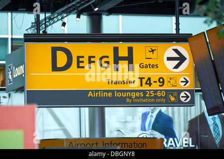 AIRPORT DIRECTION GATES SIGN SCHIPHOL AIRPORT AMSTERDAM HOLLAND 24 ...