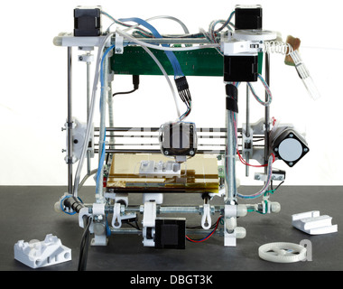 3D printer, printing with plastic wire filament in additive ...