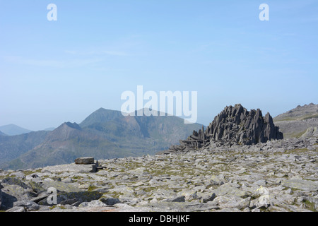 Castell y Gwynt the Castle of the Wind on the Glyderau range in Eryri ...
