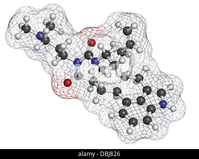 Cabergoline drug, chemical structure. Used in Parkinson's disease and ...