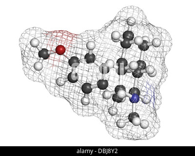 Dextromethorphan cough suppressant drug (antitussive) molecule Stylized ...