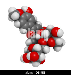 Diosmin venous disease and hemorrhoids drug, chemical structure. Atoms ...
