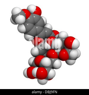 Diosmin venous disease and hemorrhoids drug, chemical structure. Atoms ...
