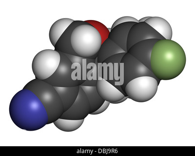 Escitalopram antidepressant drug (SSRI class), chemical structure ...