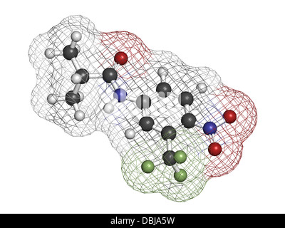 Flutamide prostate cancer drug (anti-androgen), chemical structure ...
