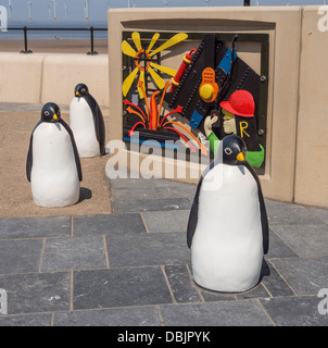 Redcar Cleveland UK penguin bollards and sculptures on regenerated ...