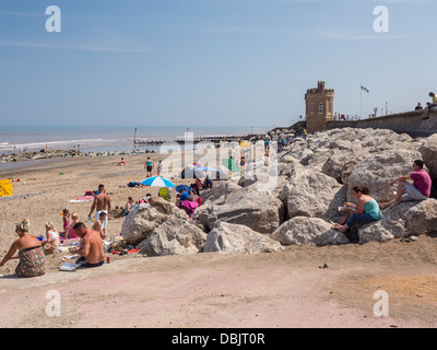 Withernsea East Yorkshire UK. Beach and Rock Armour Stock Photo - Alamy