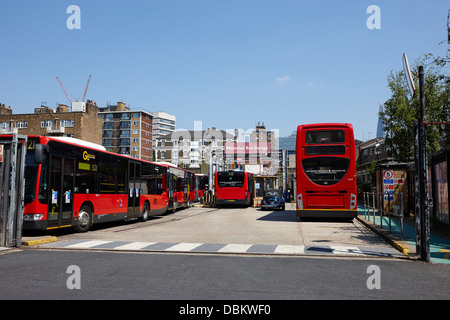 waterloo bus garage London England UK Stock Photo - Alamy