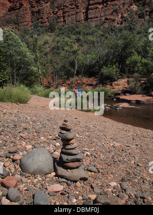 Stacks of Stones in Oak Creek at Buddha Beach near Cathedral Rock in ...