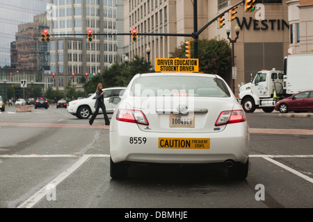 Student driver (learner driver) sign on car - USA Stock Photo - Alamy