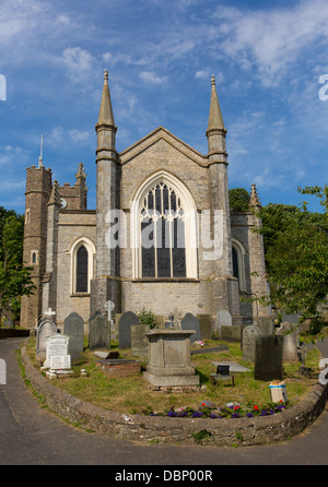 UK Devon Bideford St Marys Church tower above the old town Stock Photo ...