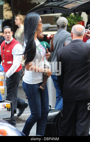 Kimora Lee Simmons and son Kenzo Lee Hounsou leaving their Manhattan ...