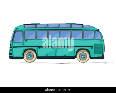 Vintage bus cartoon Stock Photo - Alamy
