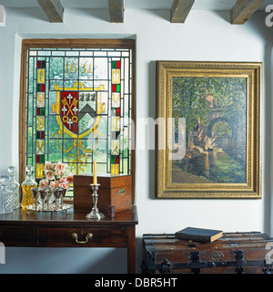Old stained glass window pictures of the industrial docks that were ...