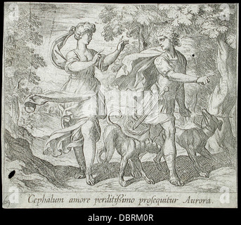 Aurora and Cephalus is an oil on canvas painting by Marcantonio ...