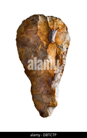 A Paleolithic flint hand axe from the Dordogne, France, found in a ...