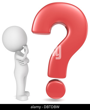 The dude 3D character with many red question marks Stock Photo ...