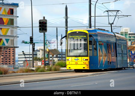 Adelaide tram road traffic lights public transport electric tracks ...