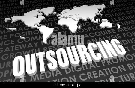 Outsourcing Industry Global Standard on 3D Map Stock Photo - Alamy