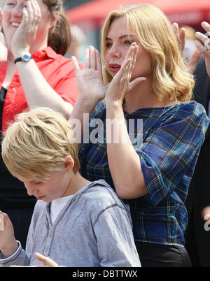 Samantha Womack and son Ben Womack outside the ITV studios London ...