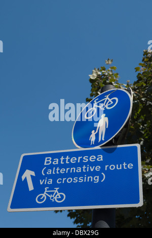 beneath a road sign denoting a non-segregated path shared by ...