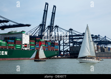 Evergreen Ever Legend Container Ship unloading at Felixstowe Container ...