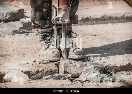 Road Construction With Pneumatic Drill Stock Photo - Alamy