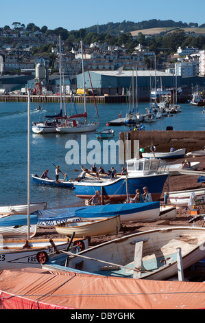 Teignmouth Back Beach Harbour and River Teign at Night. Devon, UK Stock ...