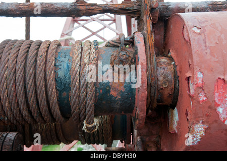 Severe corrosion on an old crane at Neiss Point lighthouse, Duirinish ...