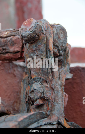 Severe corrosion on an old crane at Neiss Point lighthouse, Duirinish ...