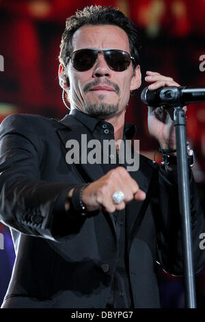 Marc Anthony performing live at the American Airlines Arena Miami ...