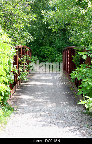 A small old metal bridge with overgrown plants Stock Photo - Alamy