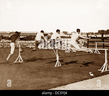 Hurdling for England Stock Photo - Alamy