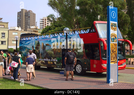 Mirabus (panoramic sightseeing bus) standing in the Pasaje de los ...