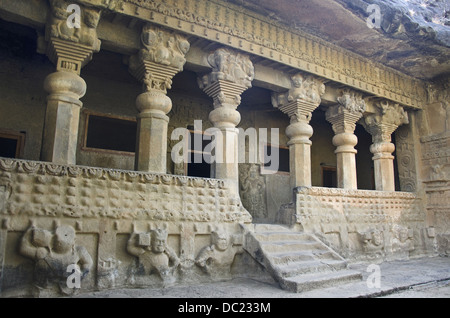Cave 4 : Façade of Vihara of Pandavleni Caves, Nasik, Maharashtra ...